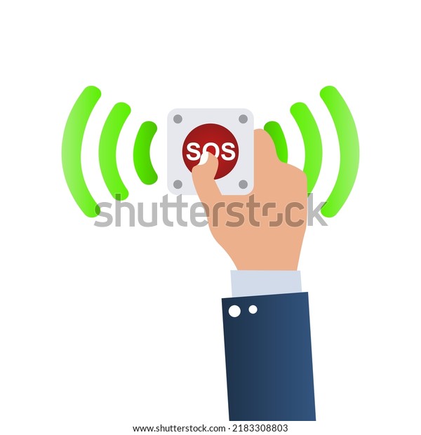 Hand Icon Sos Button Concept Vector Stock Vector (Royalty Free ...