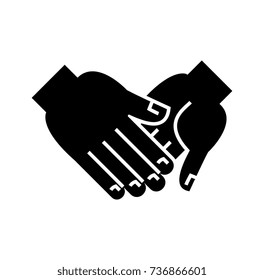 Hand Hand Icon Vector Illustration Black Stock Vector (Royalty Free ...