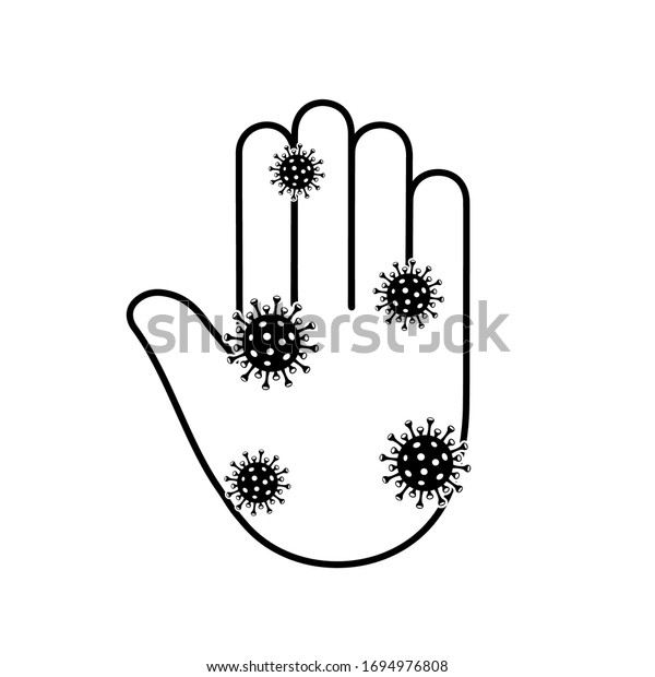 Hand Infected Pathogen Bacteria Coronavirus Icon Stock Vector (Royalty ...