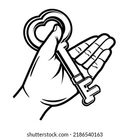 Hand Key Isolated On White Background Stock Vector (Royalty Free ...
