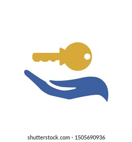 Hand Key Vector Icon Illustration Hand Stock Vector (Royalty Free ...