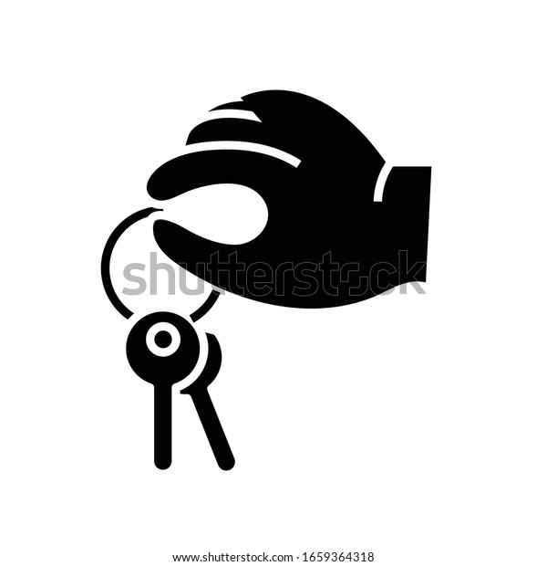 Hand Keys Black Icon Concept Illustration Stock Vector (Royalty Free ...