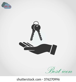Hand Keys Icon Stock Vector (Royalty Free) 376270996