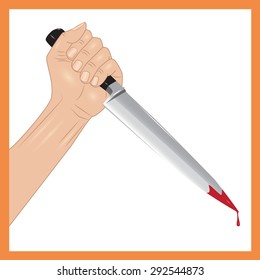 Female Hand Holding Knife Stock Vector (Royalty Free) 137762408 ...