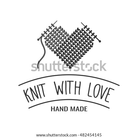 Hand Knit Label Badge Logo Design Stock Vector (Royalty Free) 482454145 ...