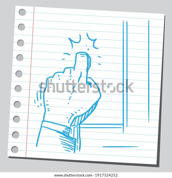 Hand Knocking On Doorsketch Style Illustration Stock Vector (Royalty ...