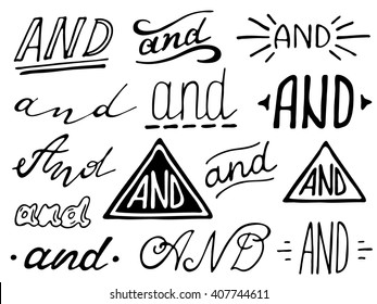 Hand Lettered Catchwords Collection Hand Drawn Stock Vector (Royalty ...