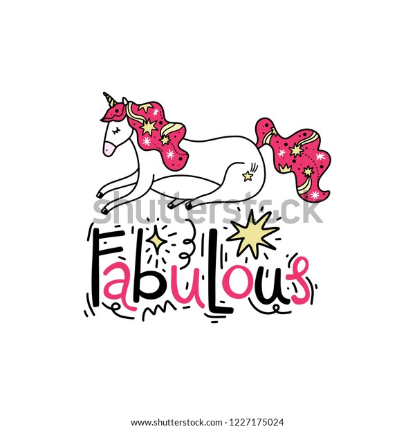 Hand Lettered Fabulous Text Handwriting Lettering Stock Vector (Royalty ...