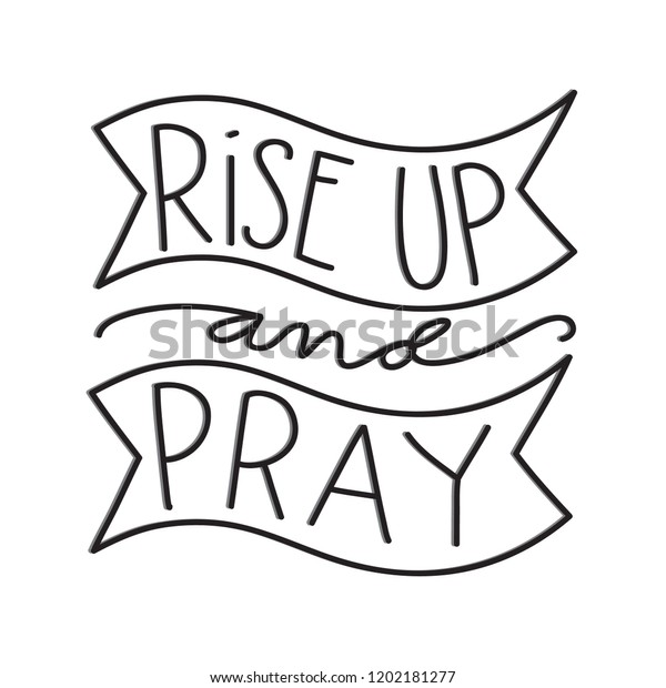 Hand Lettered Rise Pray Modern Calligraphy: เวกเตอร์สต็อก (ปลอดค่า ...