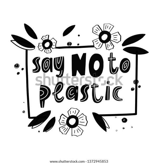 Hand Lettering About Environmental Pollution Say Stock Vector (Royalty ...