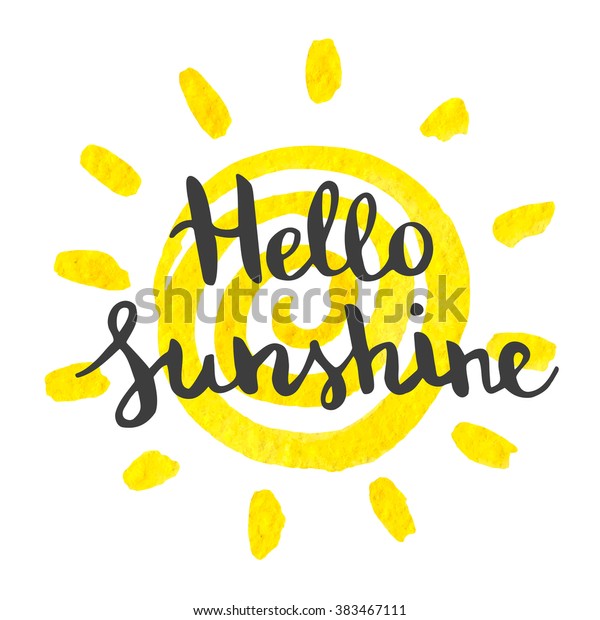 Hand Lettering Art Piece Hello Sunshine Stock Vector (Royalty Free ...