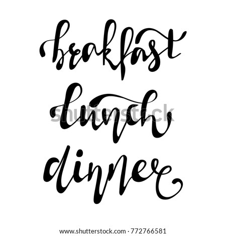 Hand Lettering Collection Menu Breakfast Dinner 库存矢量图（免版税） 772766581 ...