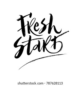 Hand Lettering Fresh Start Black Letters Stock Vector (Royalty Free ...