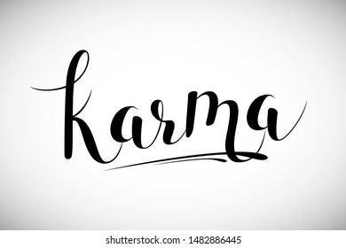 Hand Lettering Illustration Karma Vector Stock Vector (Royalty Free ...