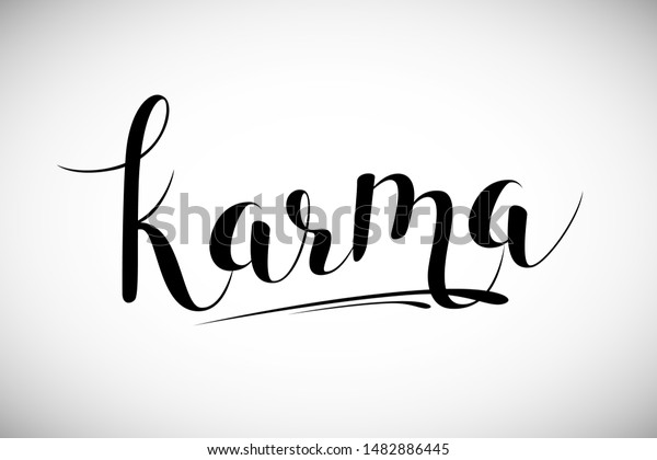 Hand Lettering Illustration Karma Vector Stock Vector (Royalty Free ...