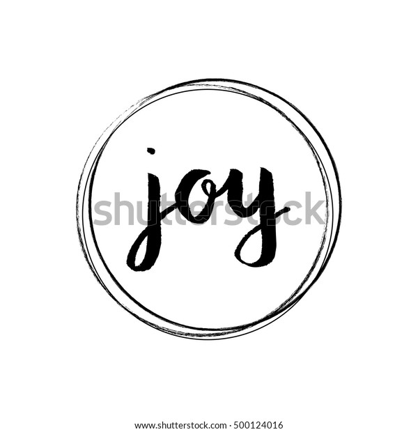 Hand Lettering Joy Calligraphy Black White Stock Vector (Royalty Free ...