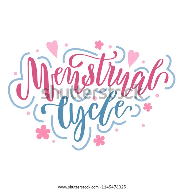 Hand Lettering Menstrual Cycle Cards Planners: vector de stock (libre ...