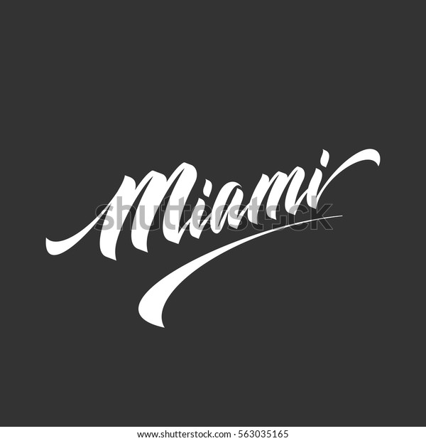 Hand Lettering Miami Logo Design Concept Stock Vector (Royalty Free ...