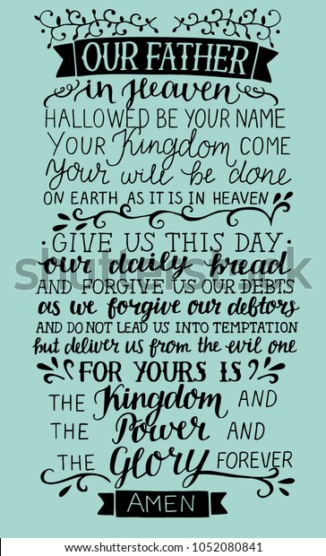Hand Lettering Prayer Lord Our Father: เวกเตอร์สต็อก (ปลอดค่าลิขสิทธิ์ ...