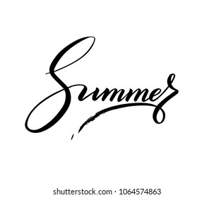 Hand Lettering Summer Template Print Card Stock Vector (Royalty Free ...