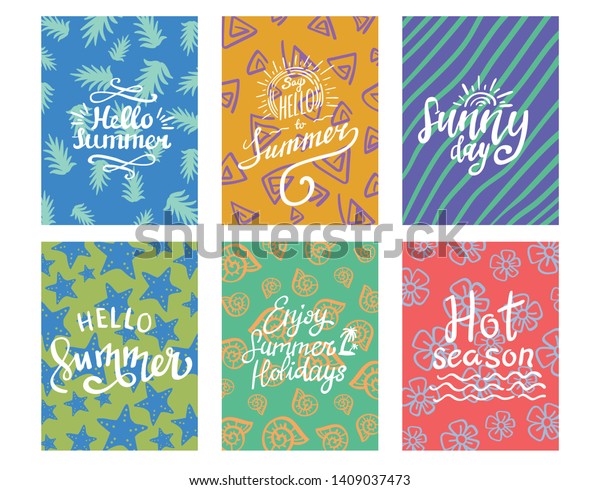 Hand Lettering Summer Typography Design Colorful Stock Vector (Royalty ...