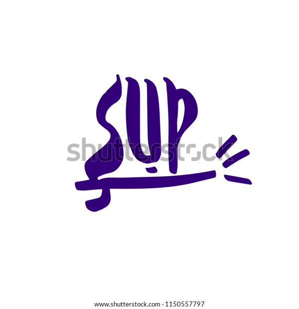 Hand Lettering Sup Stand Paddling Vector Stock Vector (Royalty Free ...
