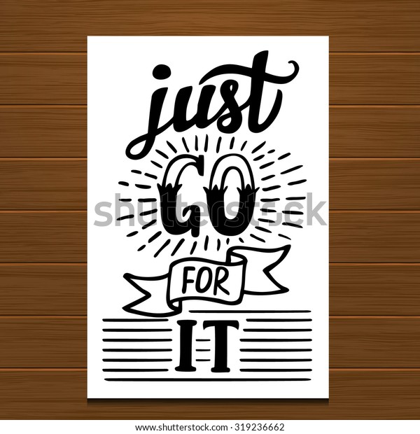 Hand Lettering Typography Poster On Wooden Stock Vector (Royalty Free ...