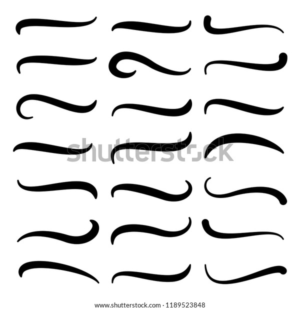 Hand lettering underlines set. Vector Illustration.
