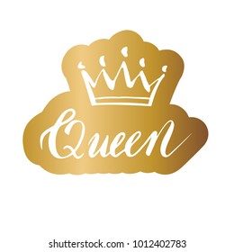 576 Gold word queen with a crown on it Images, Stock Photos & Vectors ...
