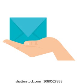 Hand Lifting Envelope Mail Stock Vector (Royalty Free) 1080529838 ...