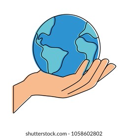 Hand Lifting World Stock Vector (Royalty Free) 1058602802 | Shutterstock