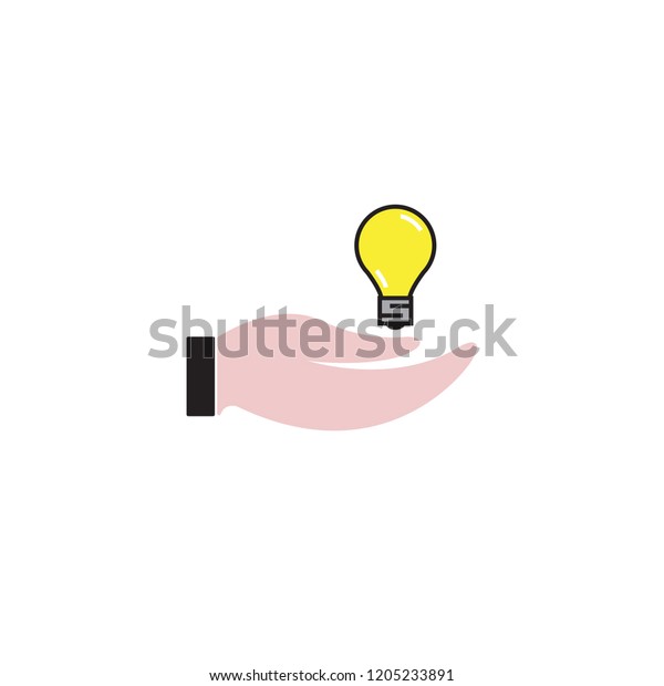 Hand Light Bulb Icon Template Design Stock Vector (Royalty Free ...