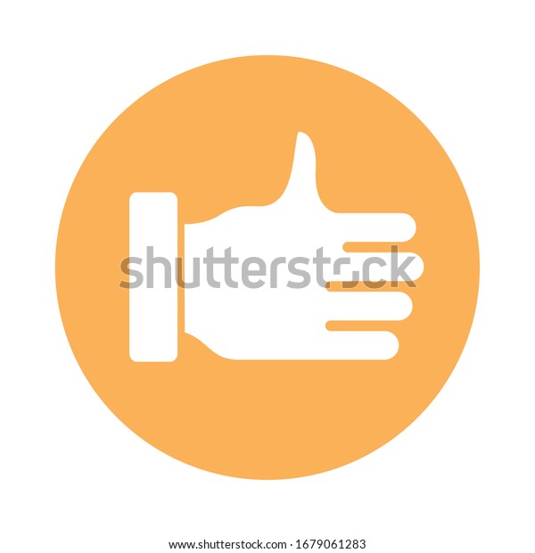 Hand Like Symbol Block Style Icon Stock Vector (Royalty Free ...