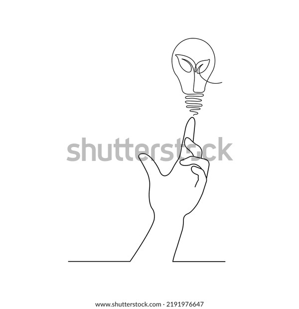 Hand Line Drawing Art Idea Bulb Stock Vector (Royalty Free) 2191976647 ...