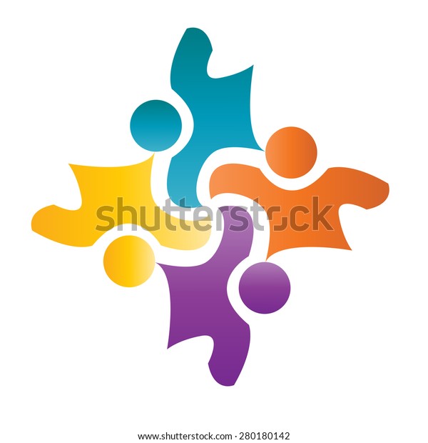 Hand Logo Circle Chain Together Stock Vector (Royalty Free) 280180142