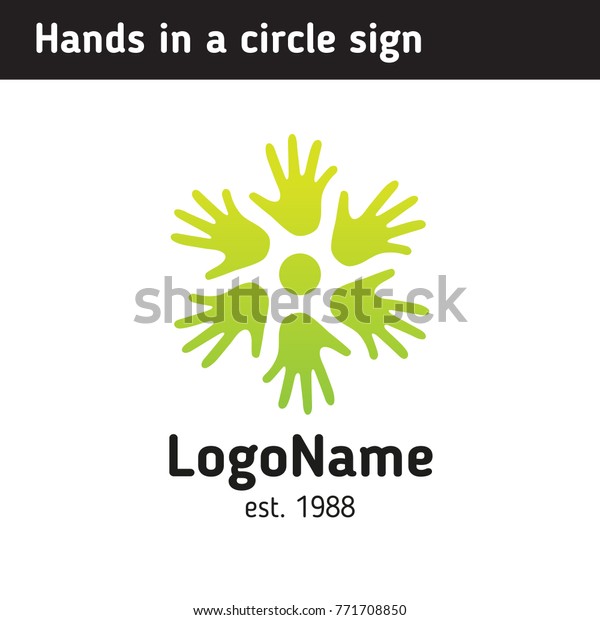 Hand Logo Circle Educational Charitable Organization Stock Vector ...