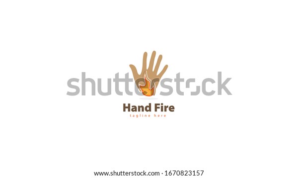 Hand Logo Design Combined Fire Vector: เวกเตอร์สต็อก (ปลอดค่าลิขสิทธิ์ ...