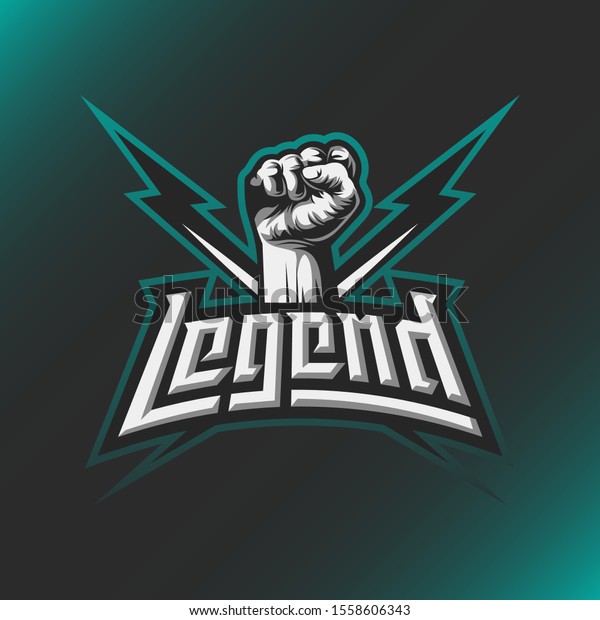 Hand Logo Legend Writing Stock Vector (Royalty Free) 1558606343 ...