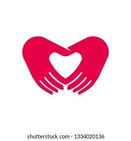 Hand Love Logo Template Stock Vector (Royalty Free) 1334020136 ...