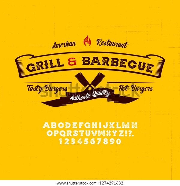 Hand Made Font Grill Custom Handwritten Stock Vector (Royalty Free ...