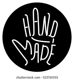 Hand Made Sign Hand Lettering Vector Stock Vector (Royalty Free ...