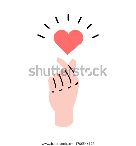 Hand Making Mini Heart Symbol Vector Stock Vector (Royalty Free ...