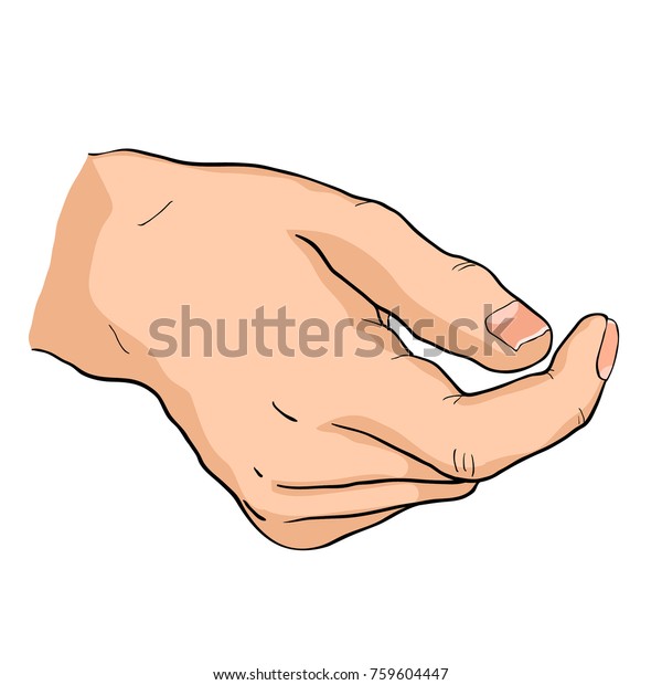 Hand Man Bent Fingers Vector Illustration Stock Vector (Royalty Free ...