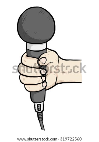 Hand Microphone Cartoon Vector Illustration Hand Stock Vector (Royalty ...