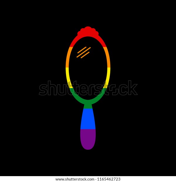 Hand Mirror Sign Vector Icon Colors Stock Vector (Royalty Free ...