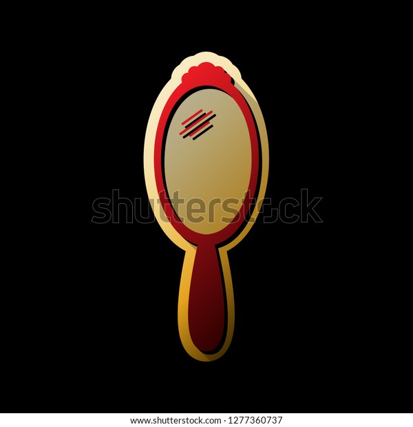 Hand Mirror Sign Vector Red Icon Stock Vector (Royalty Free) 1277360737 ...