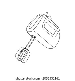 Hand Mixer Continuous Line Drawing One Stock Vector (Royalty Free ...