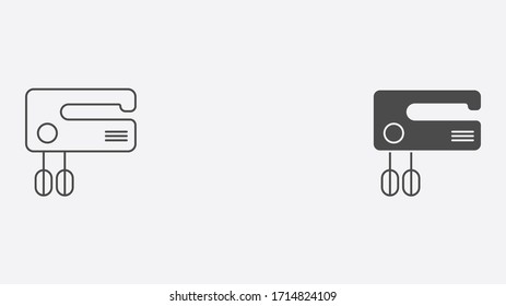 Hand Mixer Outline Filled Vector Icon Stock Vector (Royalty Free ...