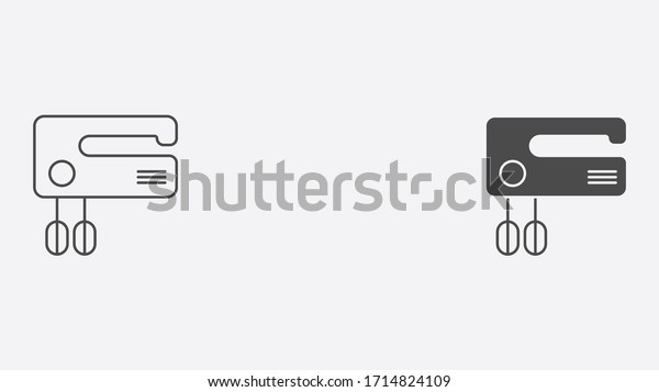 Hand Mixer Outline Filled Vector Icon Stock Vector (Royalty Free ...