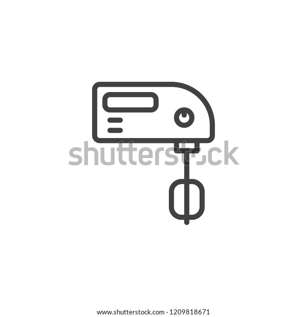 Hand Mixer Outline Icon Linear Style Stock Vector (Royalty Free ...